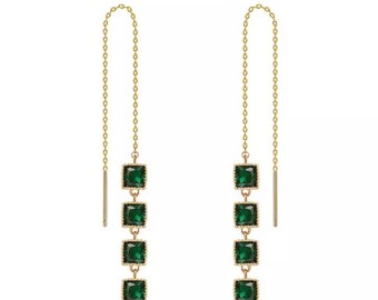 Long Dangle Earrings - Etsy UK