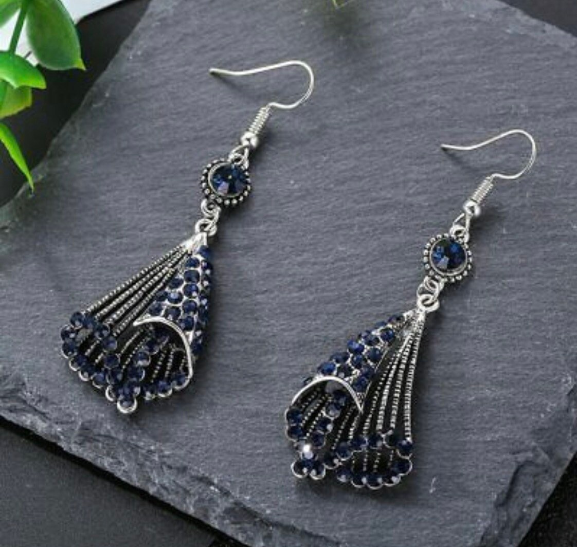 Long Dangle Earrings - Etsy UK