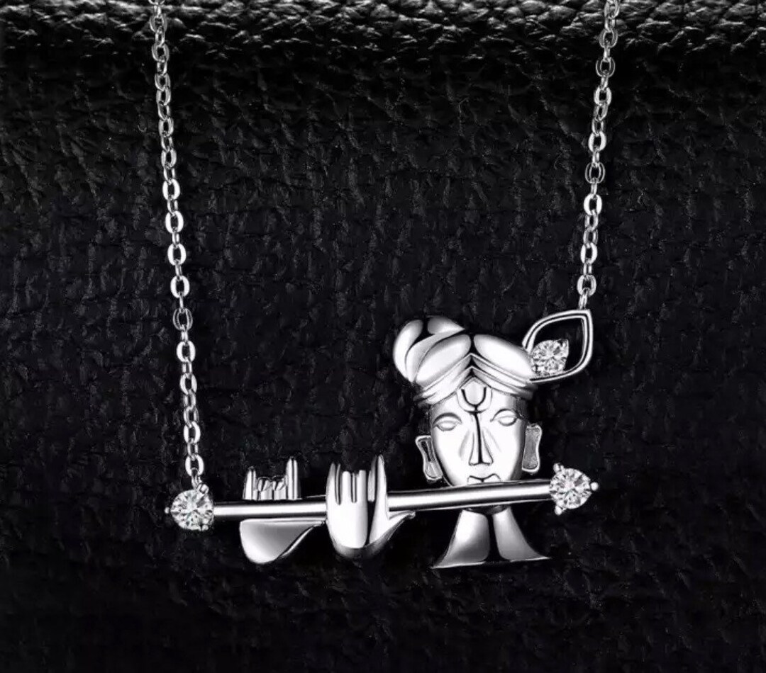 Lord Krishna Sterling Silver Pendant Necklace - Etsy