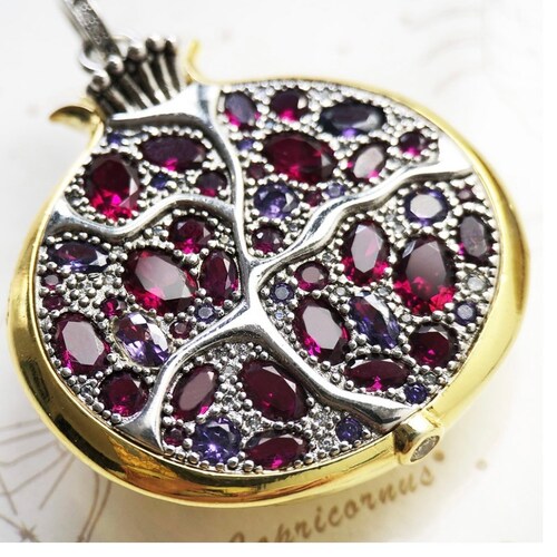 14k Gold Pomegranate Tree of Life Pendant Pomegranate - Etsy UK