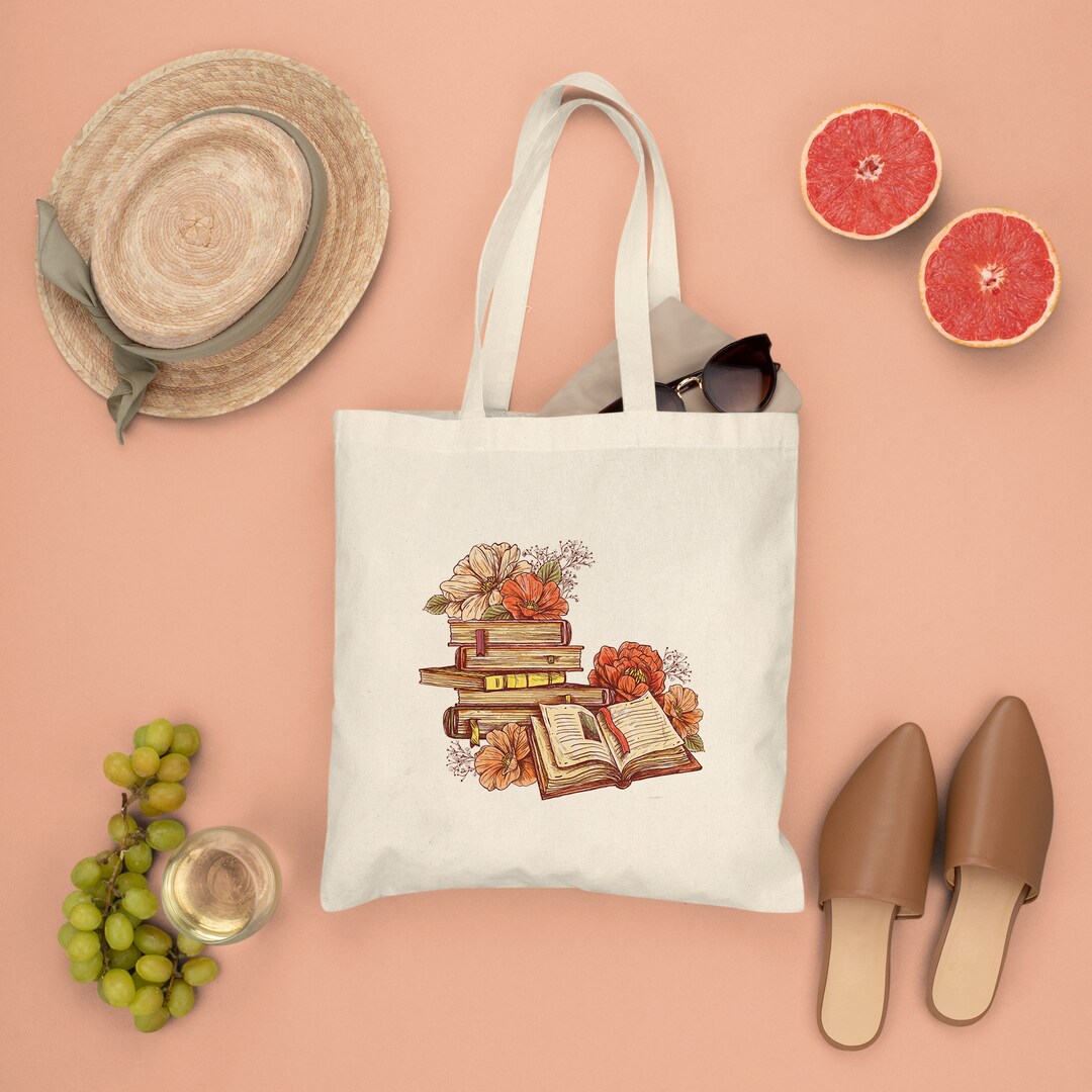 Aquarell Blumen Buch Tote Bag, Canvas BuchTasche, Aquarell ...