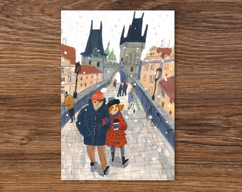 Prague Postcard - Etsy