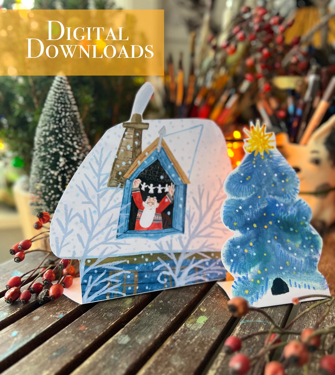 Christmas Paper Decor, Printable Woodland Animals Paper Toy, INSTANT ...