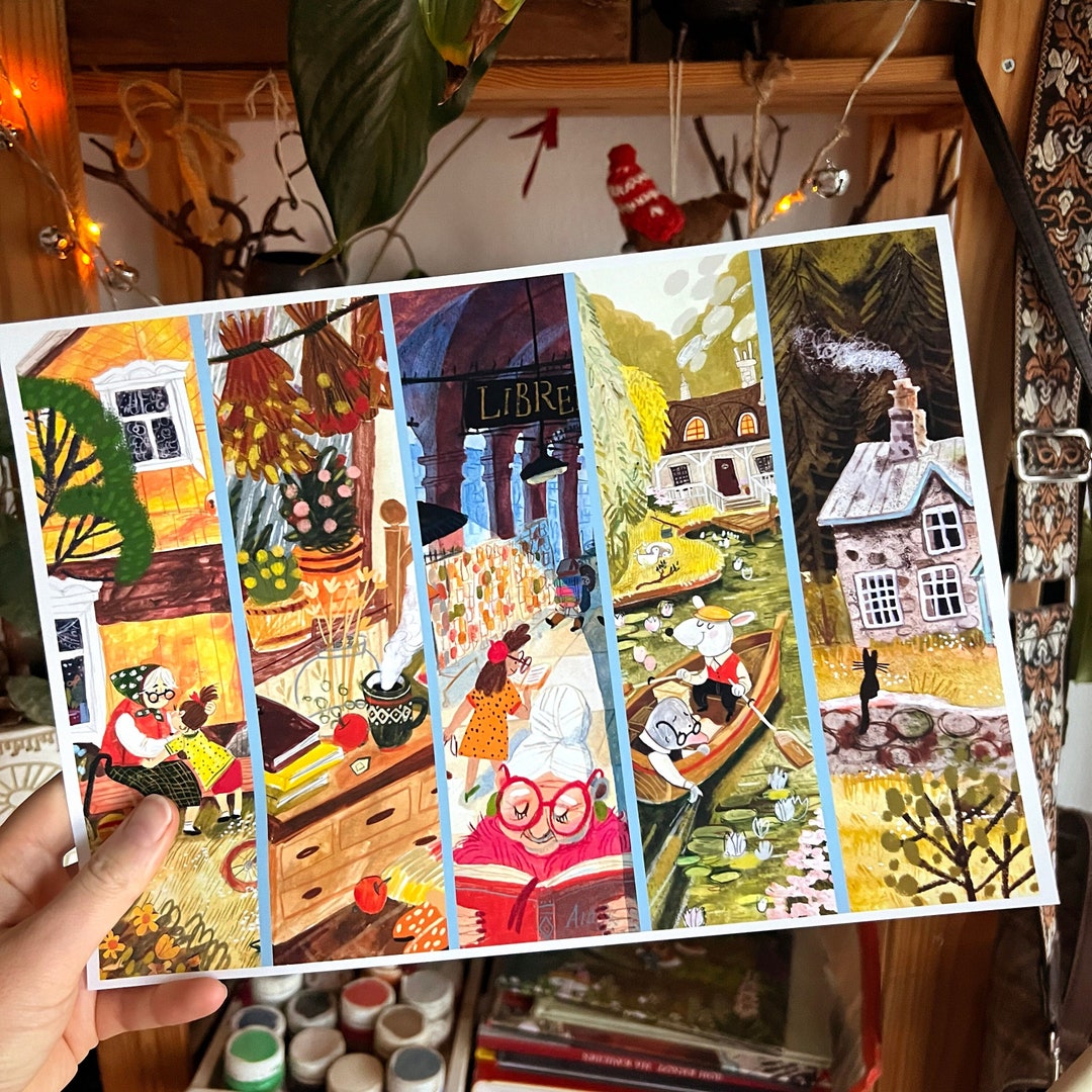 Printable Illustrated Bookmarks, Cozy Nook Printable Bookmarks, Cute ...