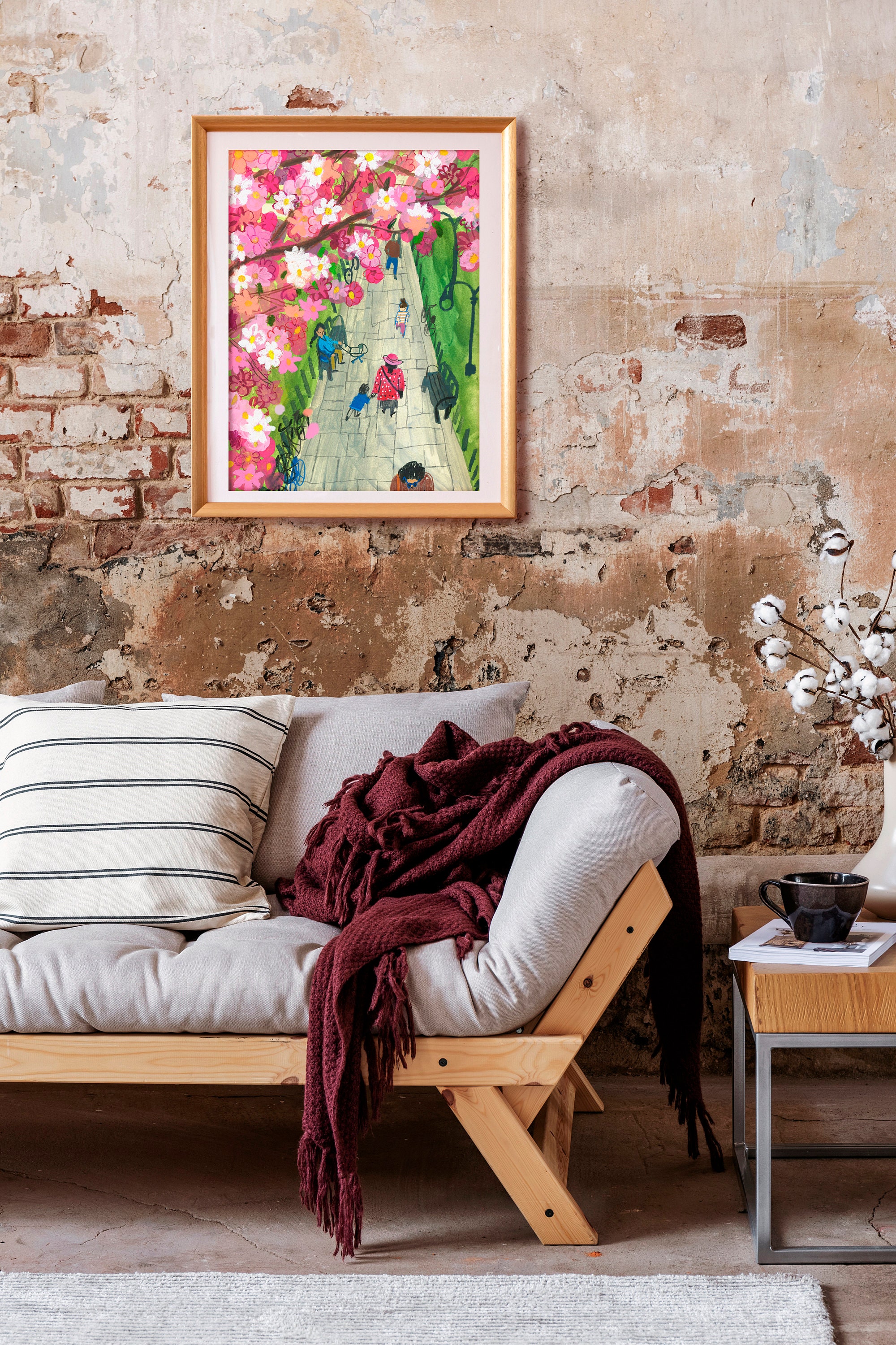 Pink Spring Sakura Poster | Etsy