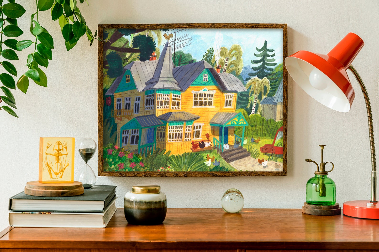 Yellow House Poster Cute Houses Print | Etsy