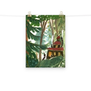 Magic Forest Poster, Green Wood Print - Etsy