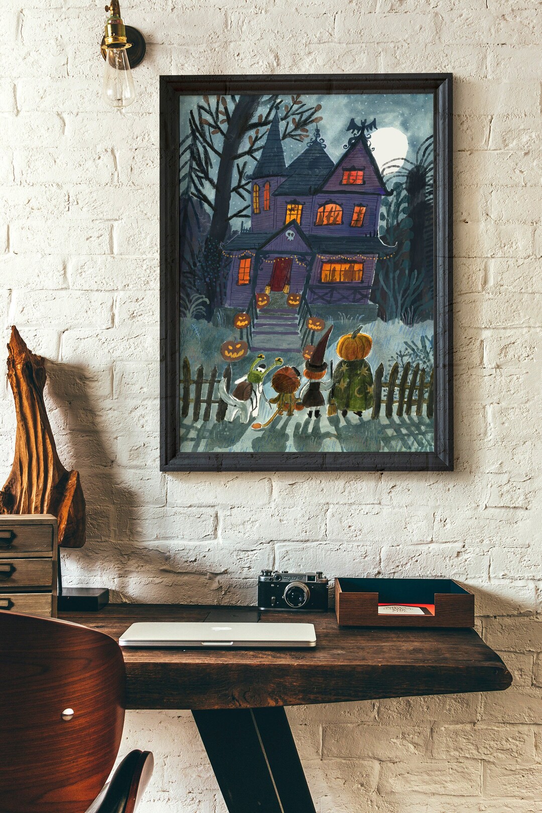 Haunted House Poster, Halloween Prints - Etsy