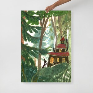 Magic Forest Poster, Green Wood Print - Etsy