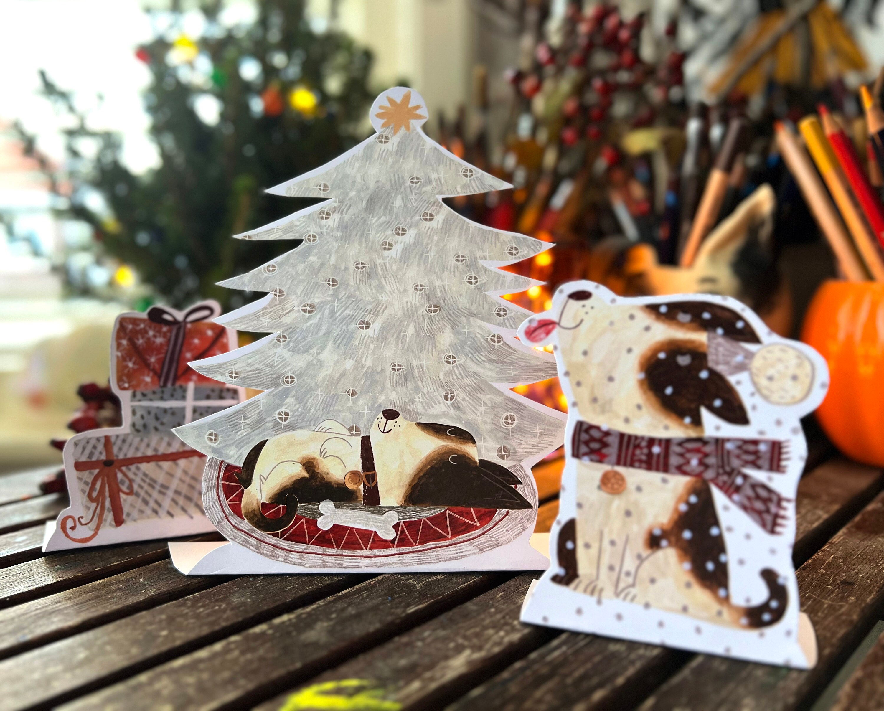 Printable Christmas Dog Paper Toy, INSTANT DOWNLOAD, Holiday Paper Doll ...