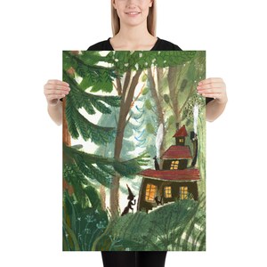 Magic Forest Poster, Green Wood Print - Etsy