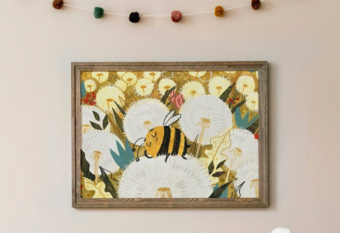 Bee Poster, Nursery Bee Wall Art, Cute Print - Etsy