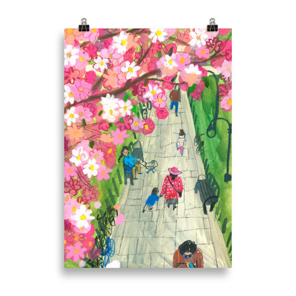 Pink Spring Sakura Poster | Etsy