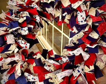 Patriotic Rag Wreath - Etsy