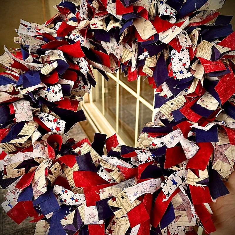 Patriotic Rag Wreath - Etsy