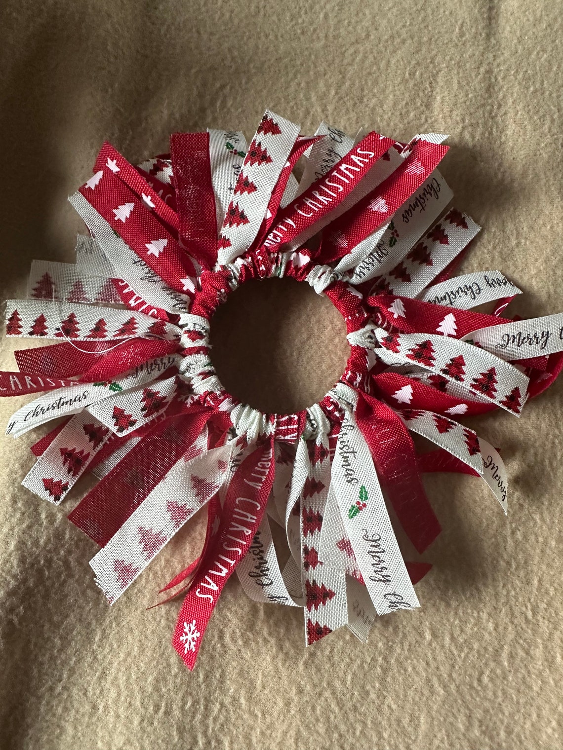 Mini Rag Wreath - Christmas - Etsy