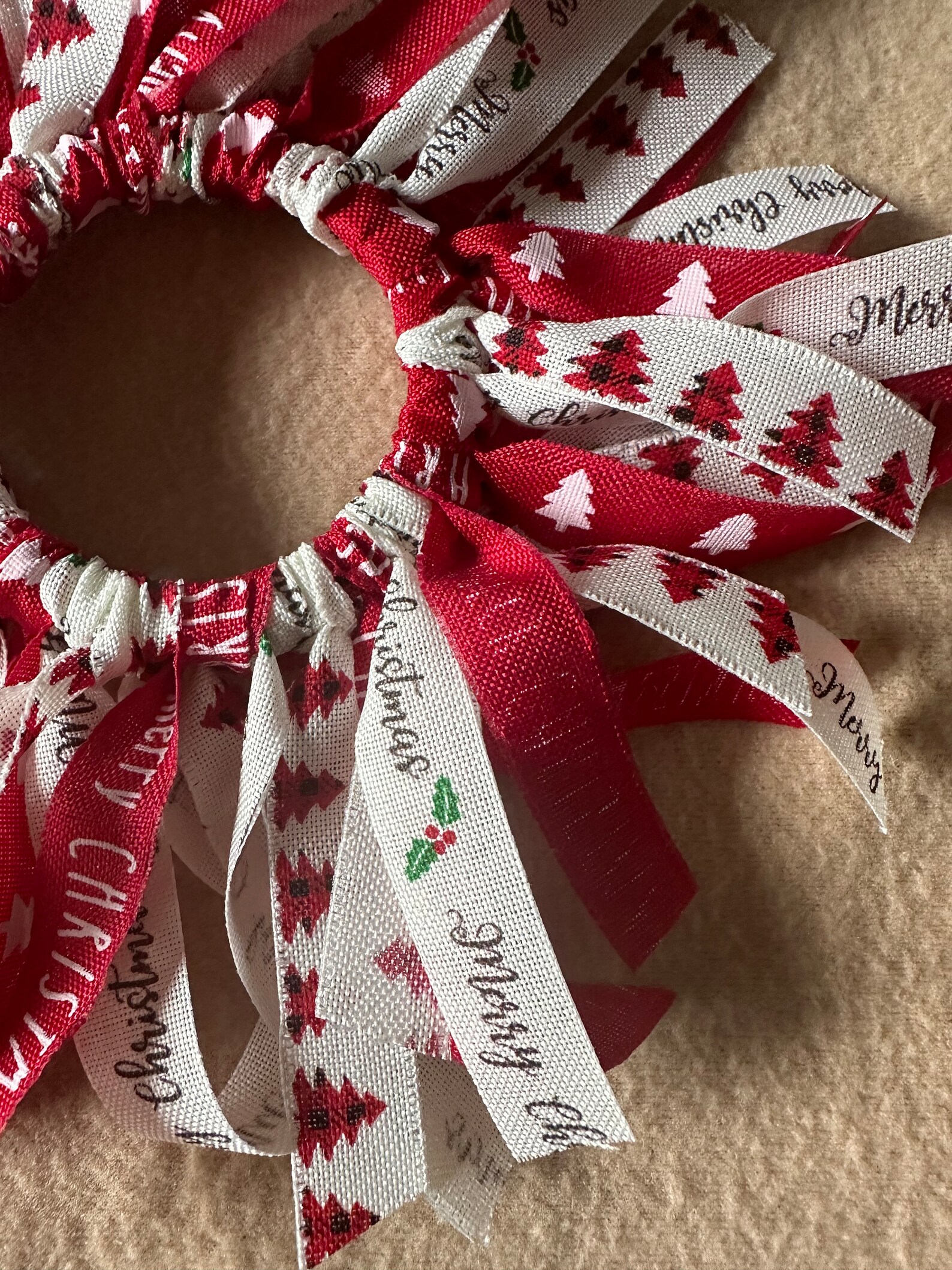 Mini Rag Wreath - Christmas - Etsy