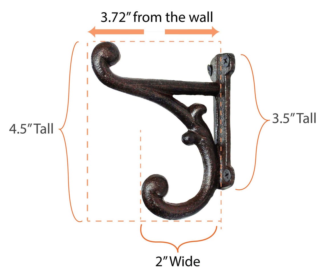 Large Double Hooks Wall-mounted Hanging Farmhouse Cottage French ...