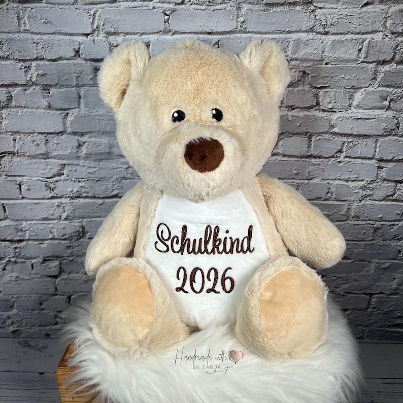 Bestickter Teddybär „schulkind 2026“ – Kuscheltier Zur Einschulung ...