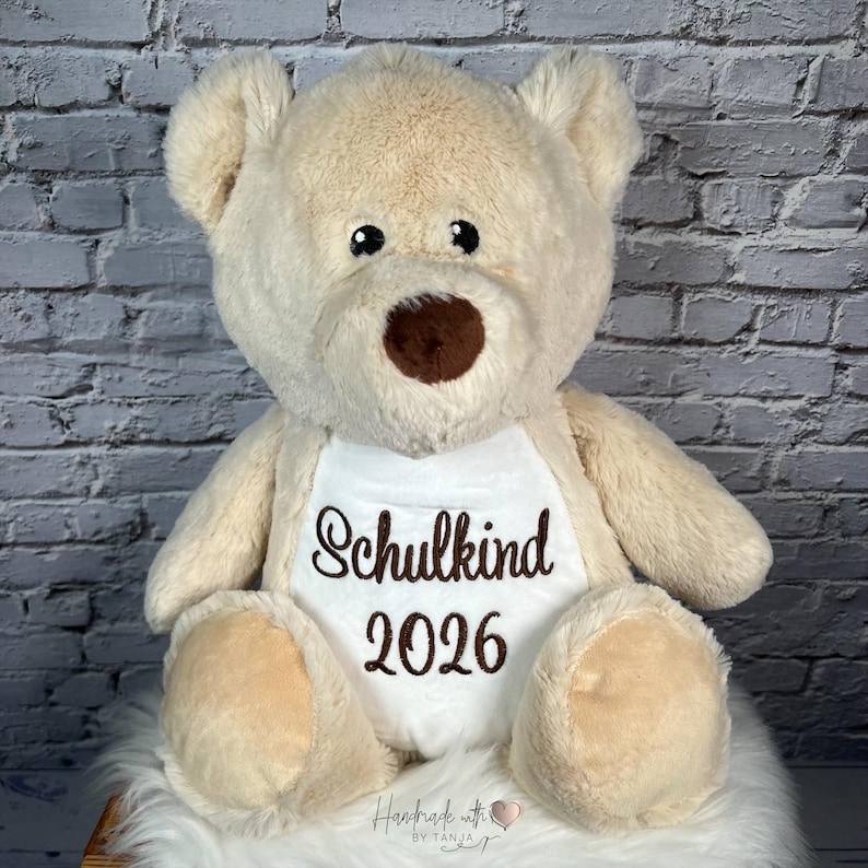 Bestickter Teddybär „schulkind 2026“ – Kuscheltier Zur Einschulung ...