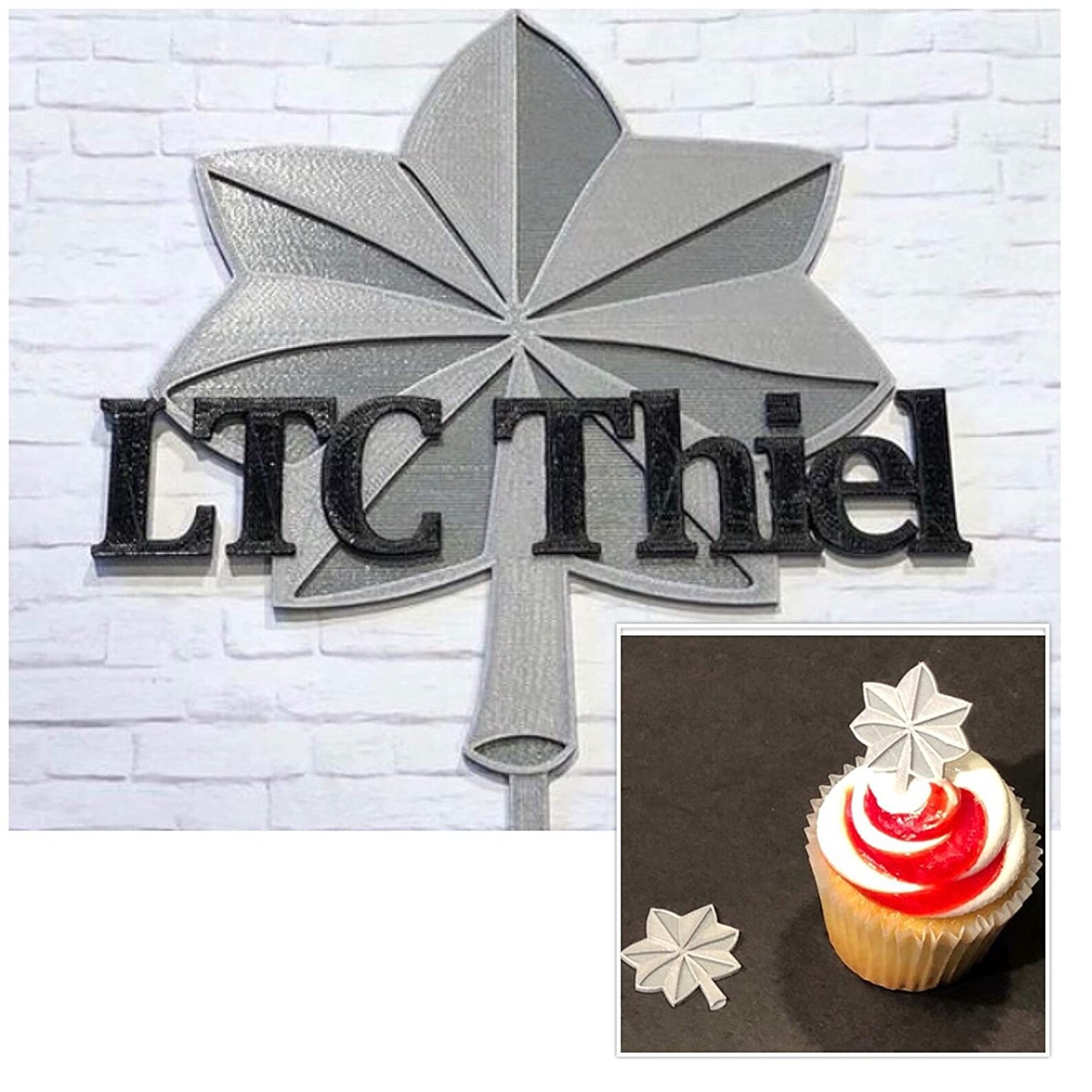 Lt Colonel LTC Personalized Oak Leaf Cake Topper | Etsy