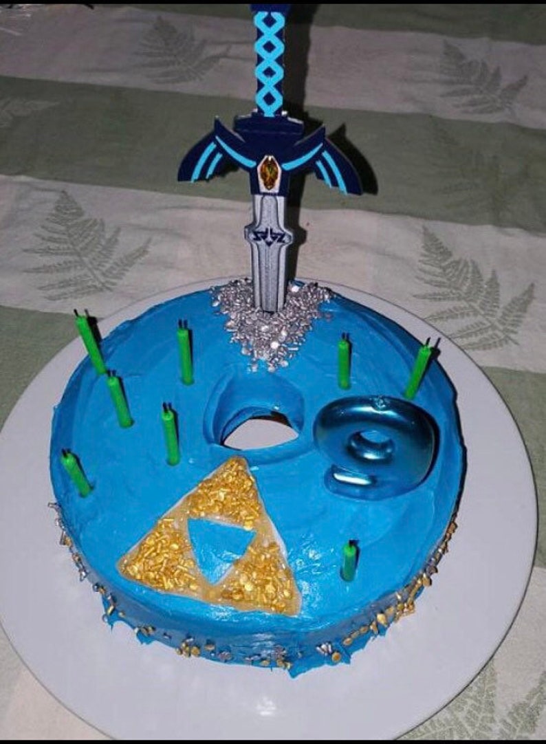 Zelda Master Sword Personalized Cake Topper and Zelda Crest | Etsy