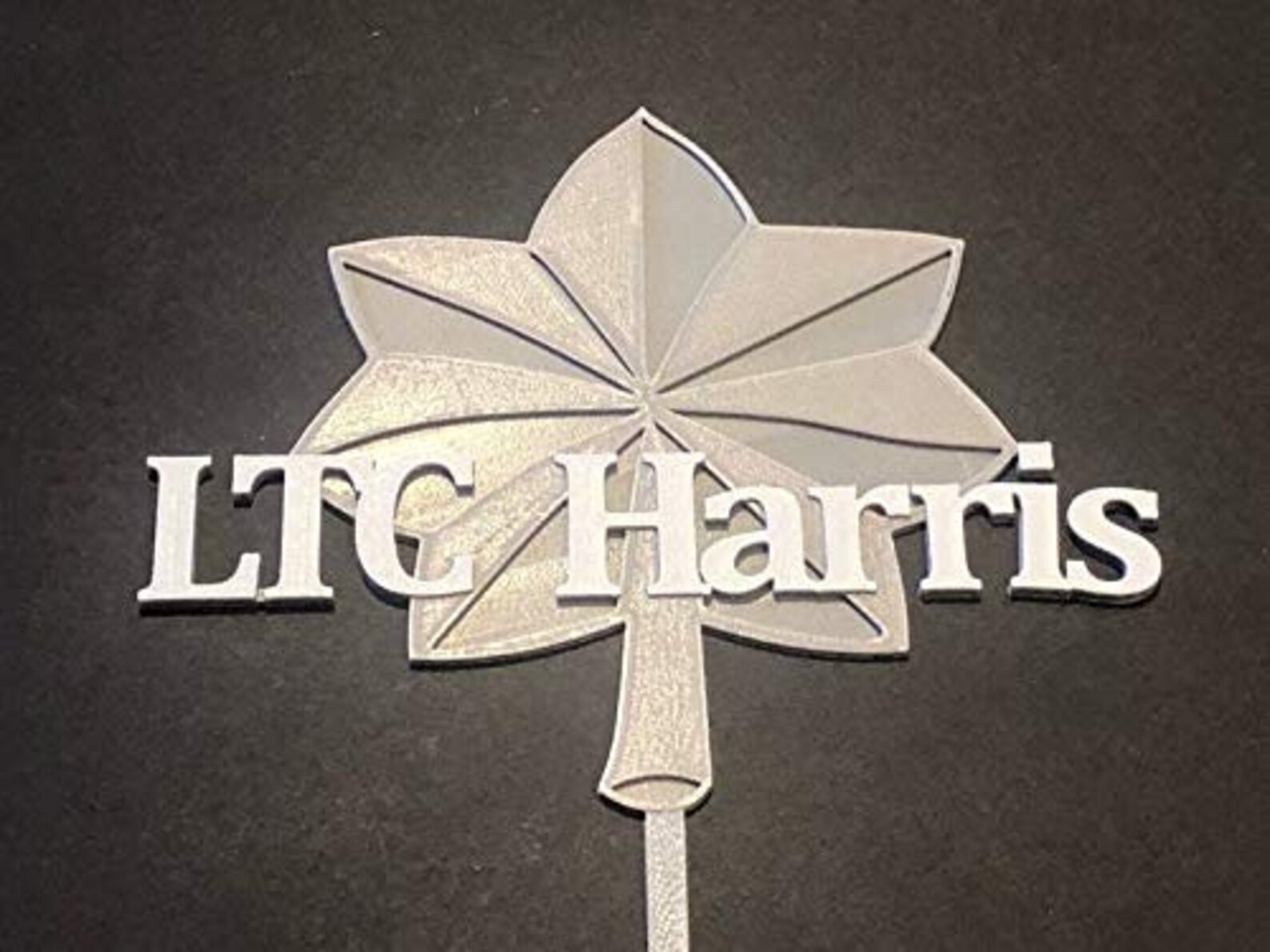 Lt Colonel LTC Personalized Oak Leaf Cake Topper | Etsy