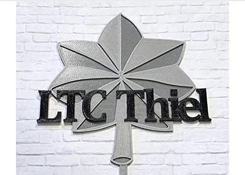 Lt Colonel LTC Personalized Oak Leaf Cake Topper | Etsy