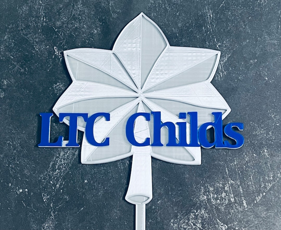 Lt Colonel LTC Personalized Oak Leaf Cake Topper - Etsy