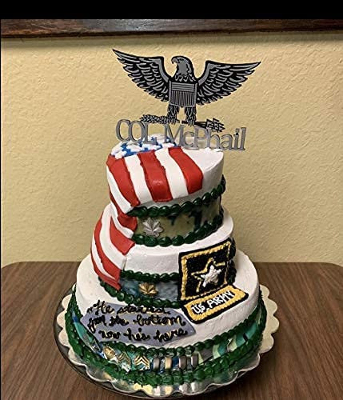 Colonel Rank Eagle Personalized Cake Topper - Etsy