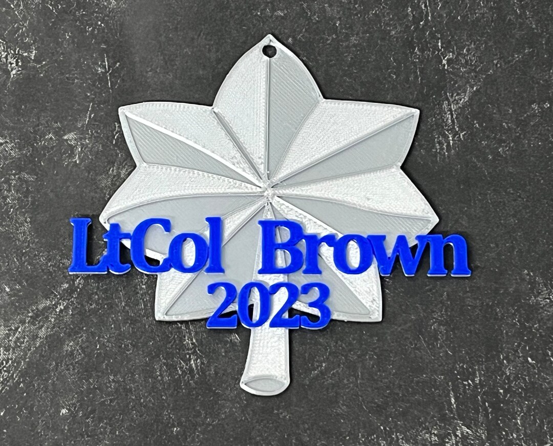 Lt Colonel LTC Personalized Oak Leaf Christmas Ornament - Etsy