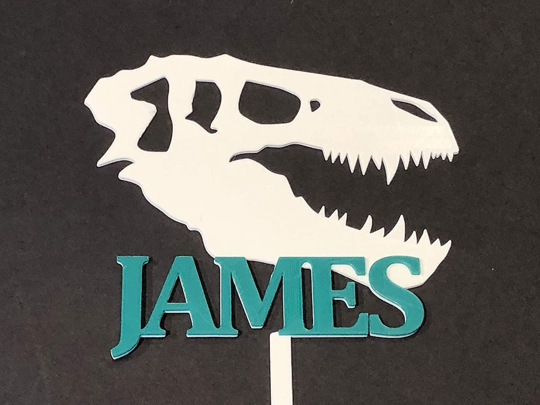 Dinosaur T-rex Fossil Cake Topper - Etsy