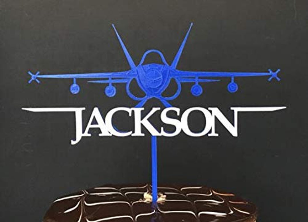 F18 Jet Fighter Top Gun Personalized Cake Topper - Etsy