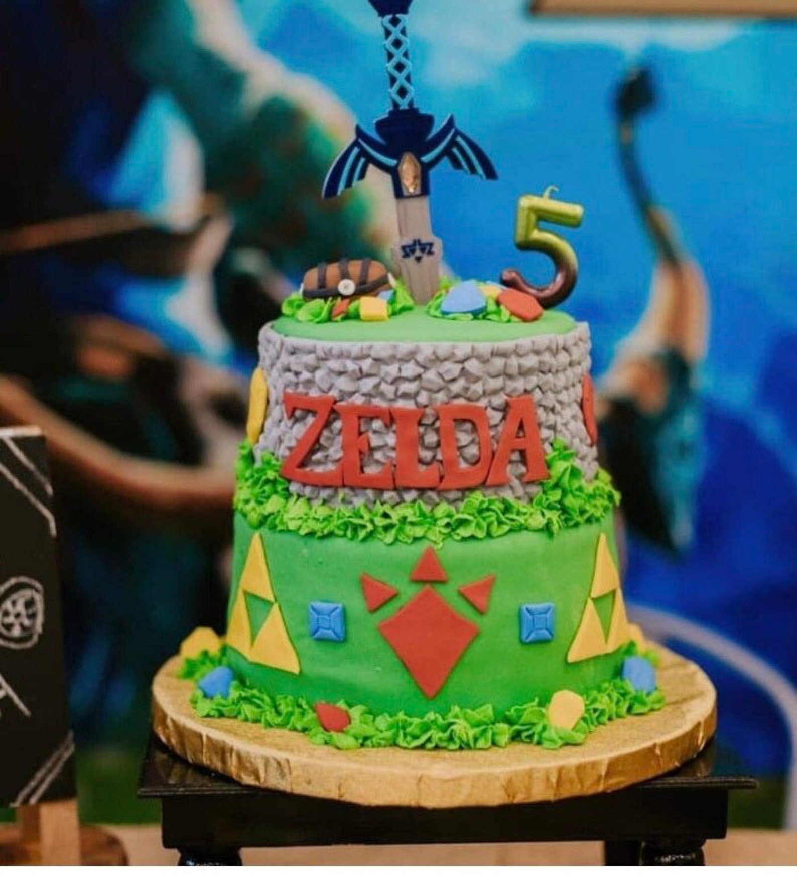 Zelda Master Sword Personalized Cake Topper and Zelda Crest | Etsy