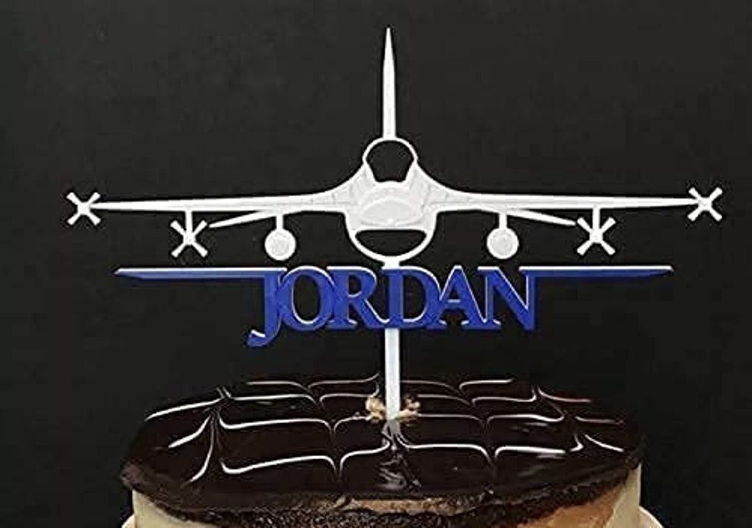 F16 Jet Fighter Military Airplane Personalized Cake Topper - Etsy