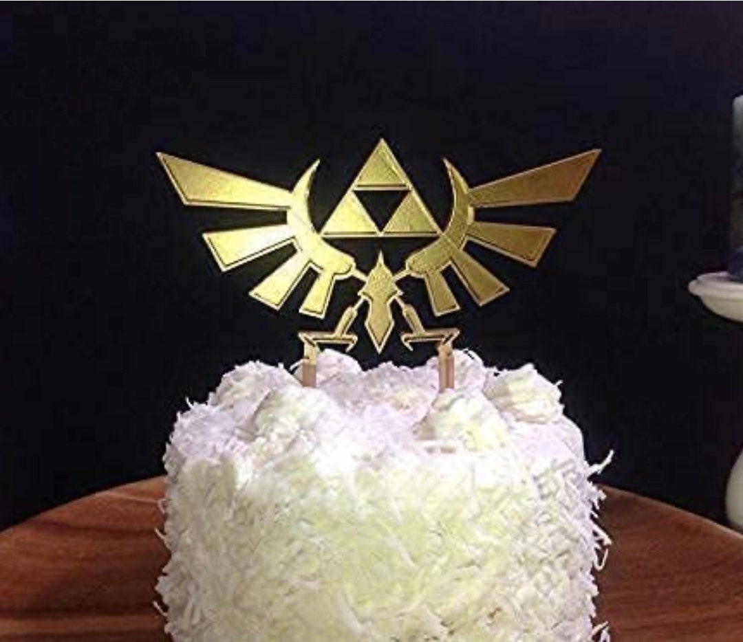 Zelda Crest Gold Cake Topper - Etsy