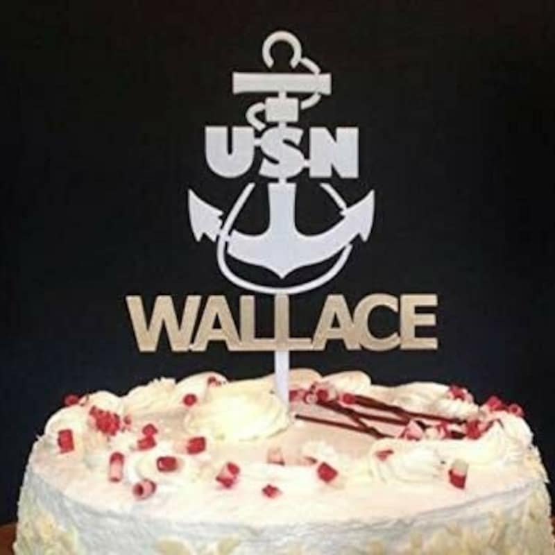 Navy Cake Topper - Etsy