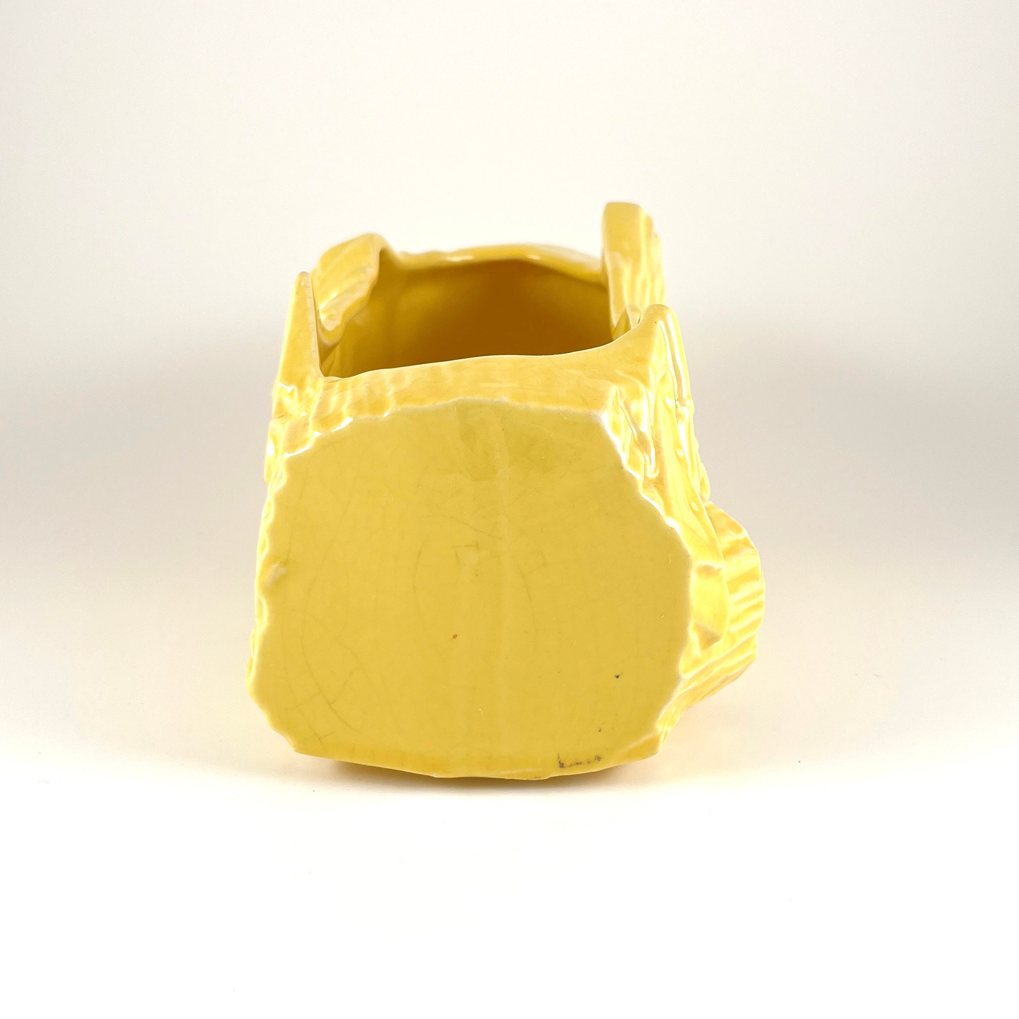 Mccoy Pottery Glossy Yellow Log Planter 631 Log Motif Planting Dish ...