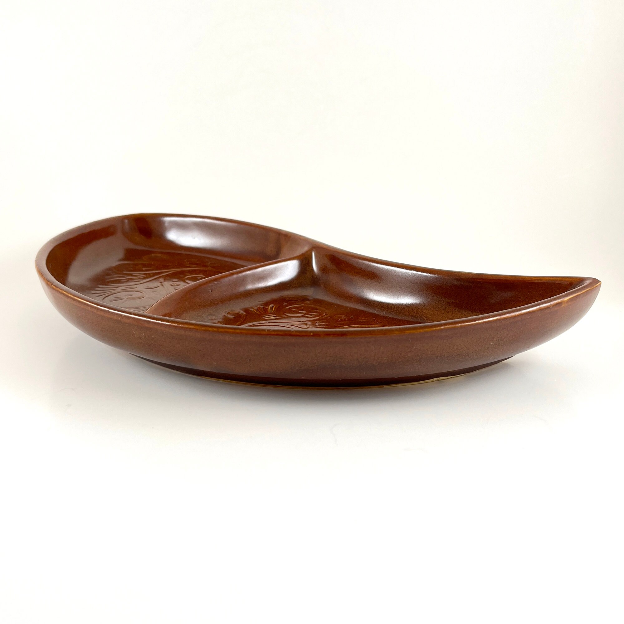 Nelson Mccoy Pottery Modern Interlocking Teardrop Serving Dishes Yin ...