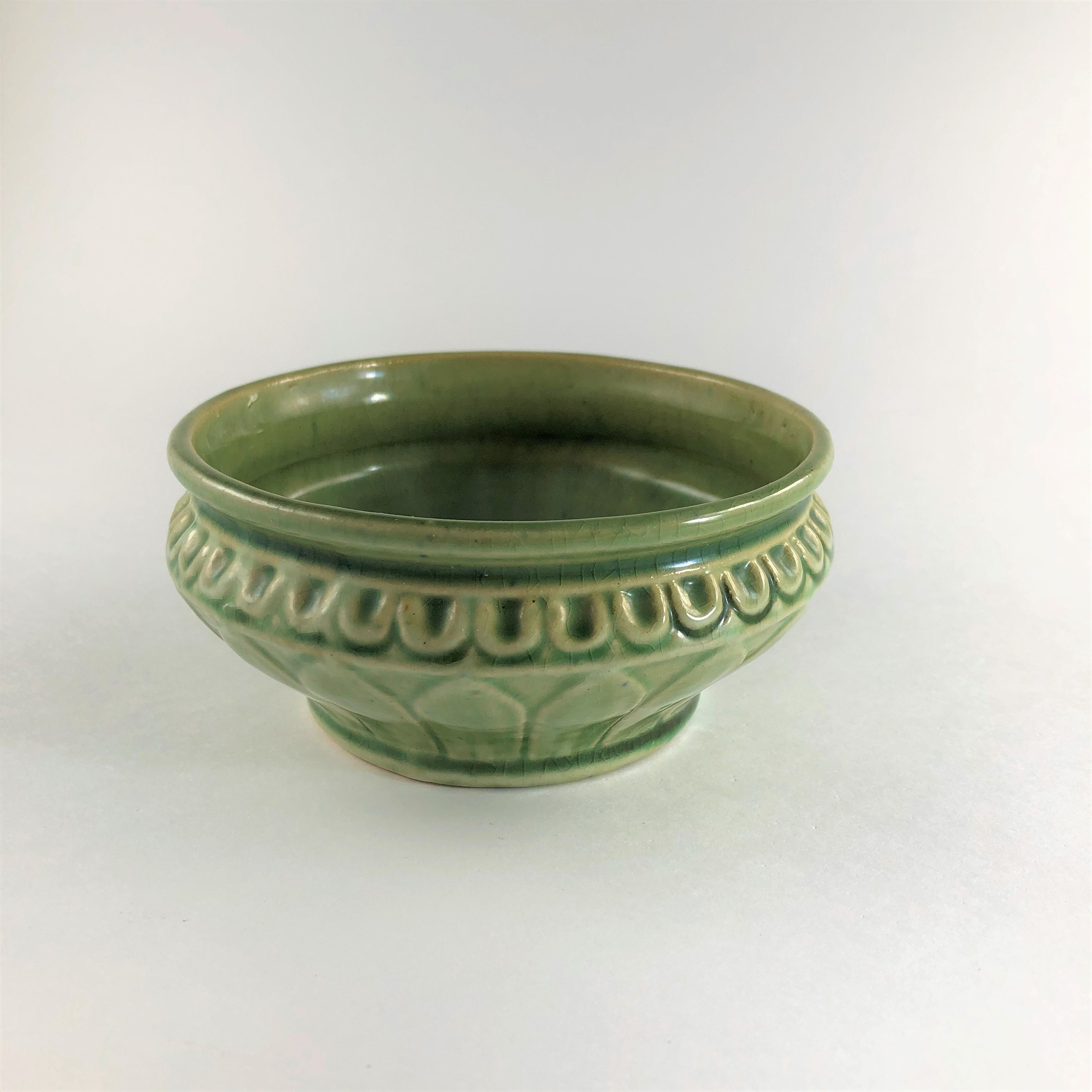 Beautiful Early 1900's Gloss Green Weller Pottery Orris Ware Arts ...