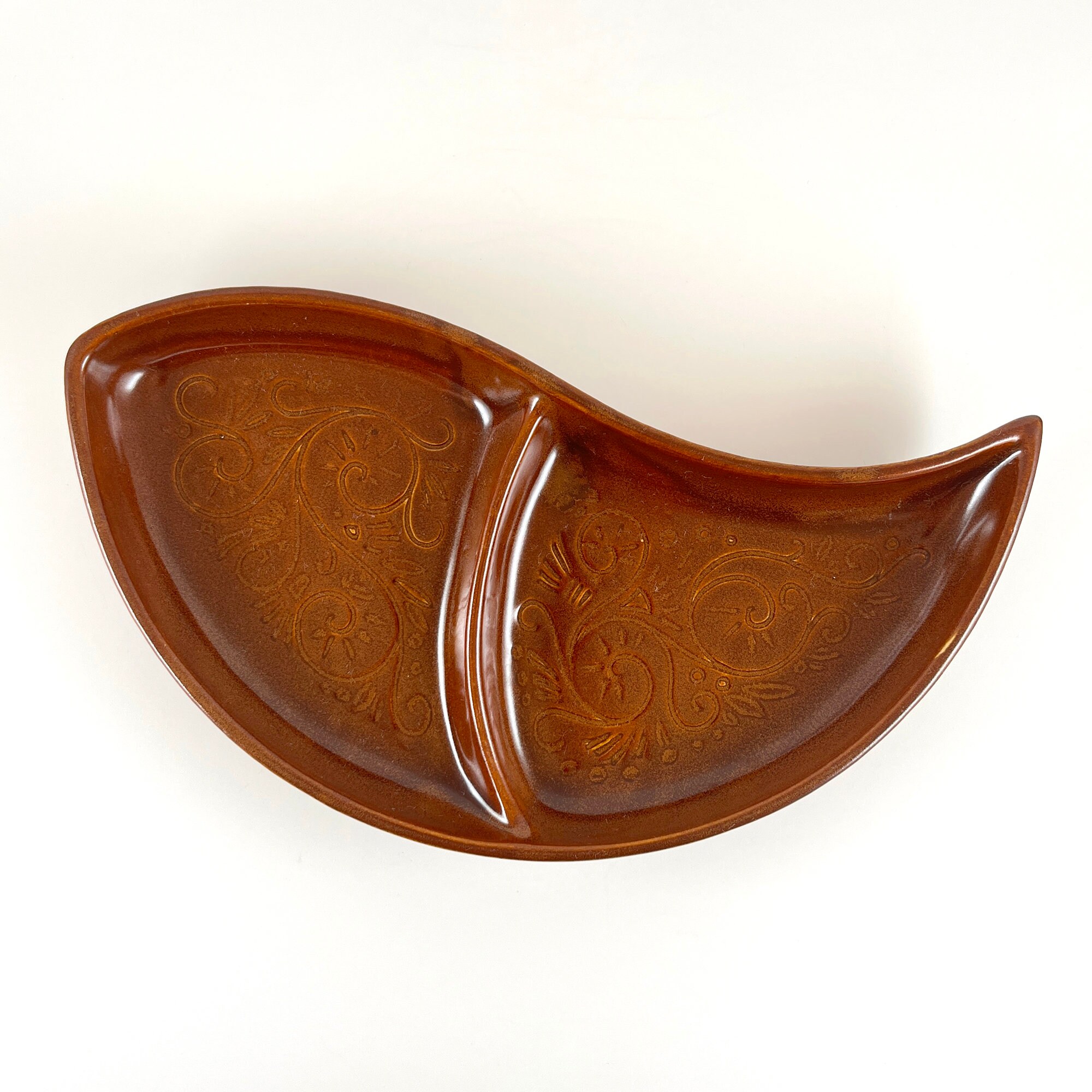 Nelson Mccoy Pottery Modern Interlocking Teardrop Serving Dishes Yin ...