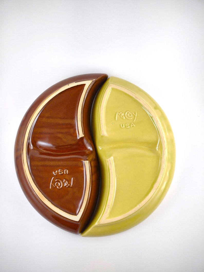 Nelson Mccoy Pottery Modern Interlocking Teardrop Serving Dishes - Yin ...