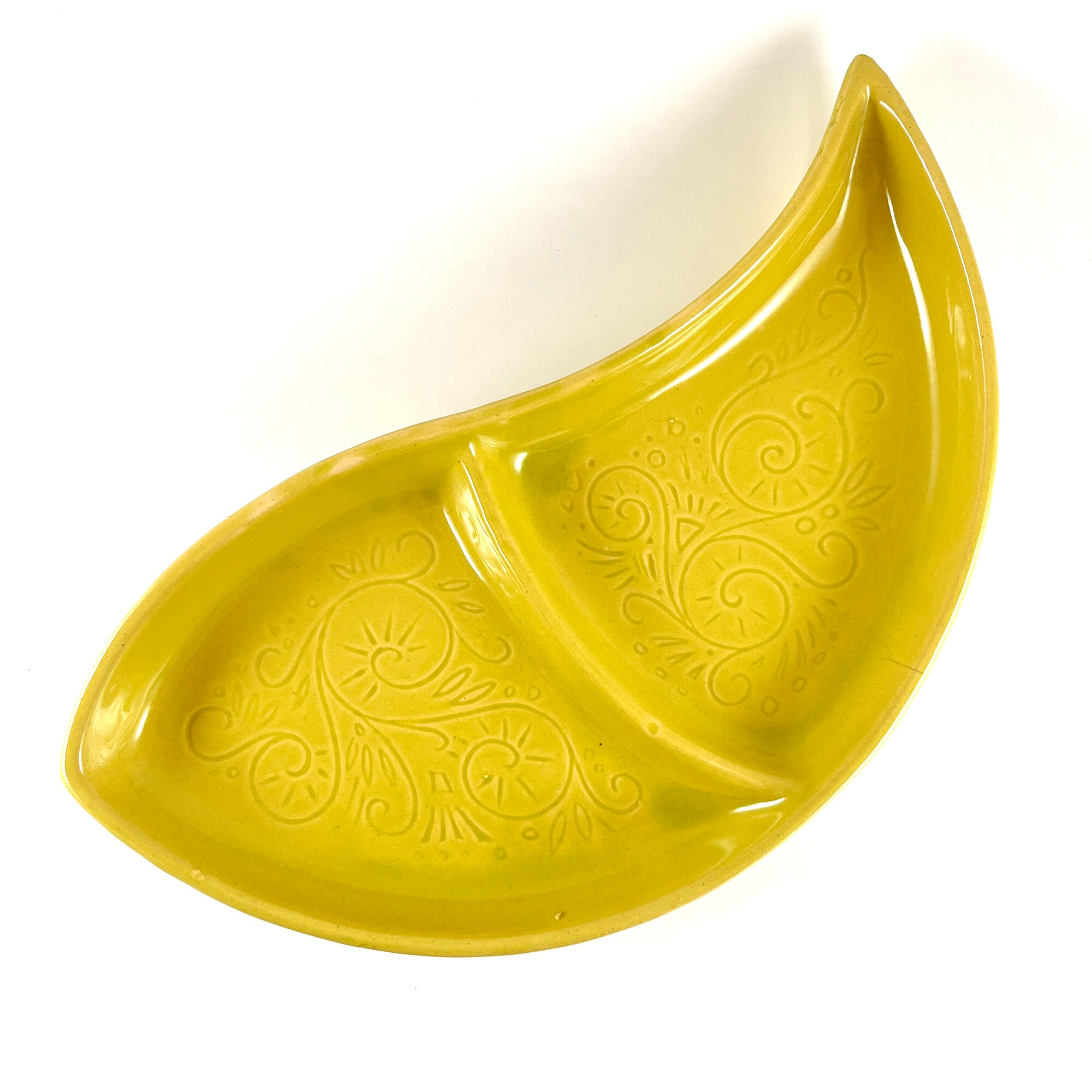 Nelson Mccoy Pottery Modern Interlocking Teardrop Serving Dishes Yin ...