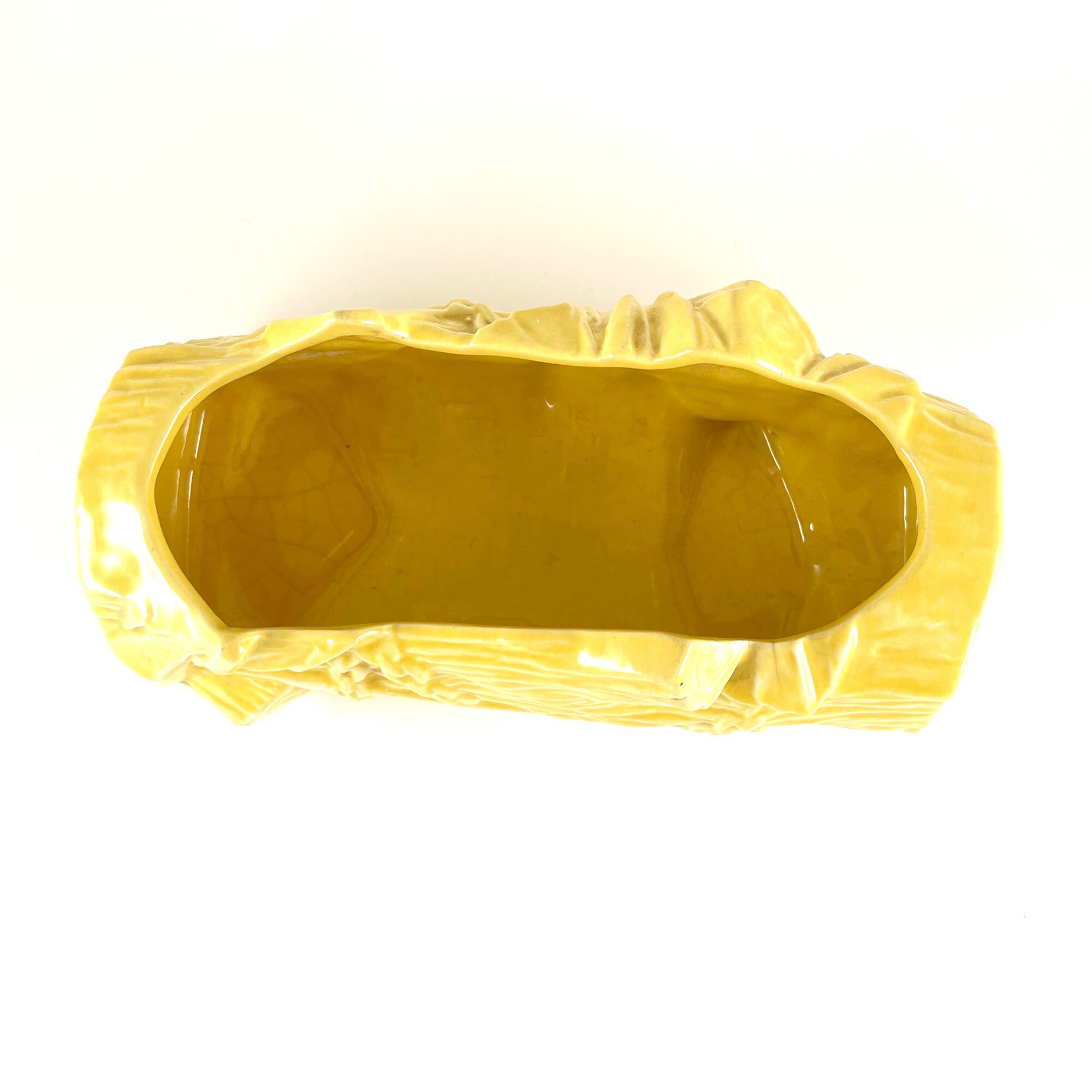 Mccoy Pottery Glossy Yellow Log Planter 631 Log Motif Planting Dish ...