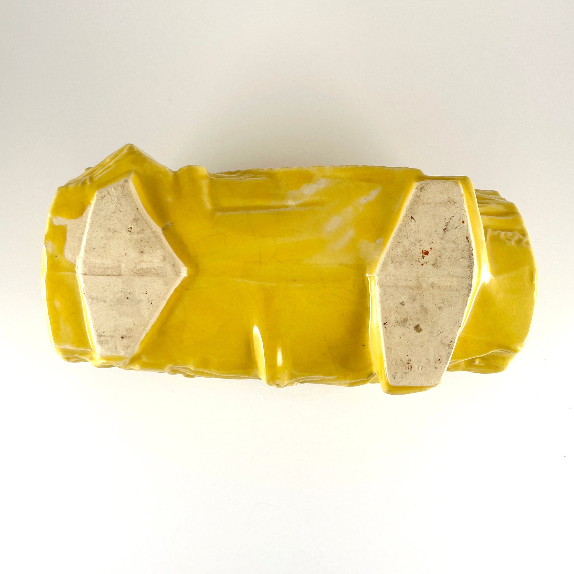 Mccoy Pottery Glossy Yellow Log Planter 631 Log Motif Planting Dish ...