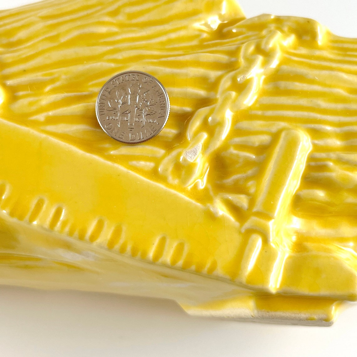 Mccoy Pottery Glossy Yellow Log Planter 631 Log Motif Planting Dish ...