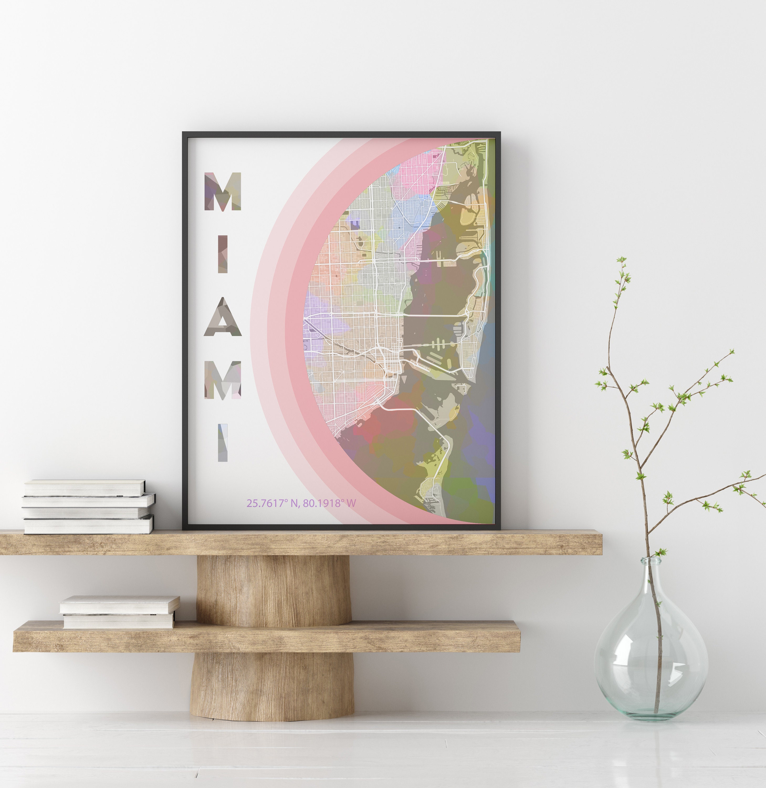 Miami Half Sphere Map Art Digital Tie Dye Limited Edition - Etsy