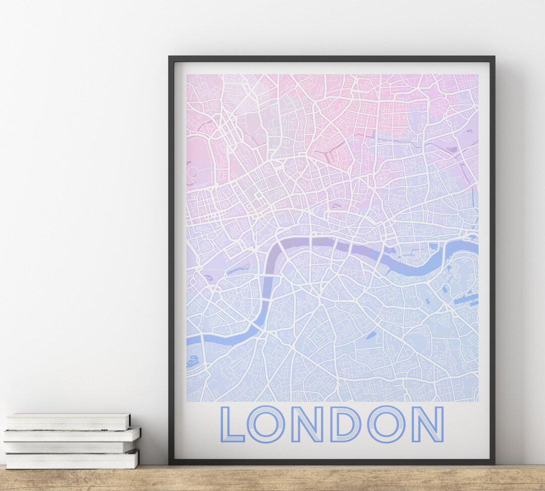 City of London Map Art Digital Tie Dye Limited Edition Collection - Etsy