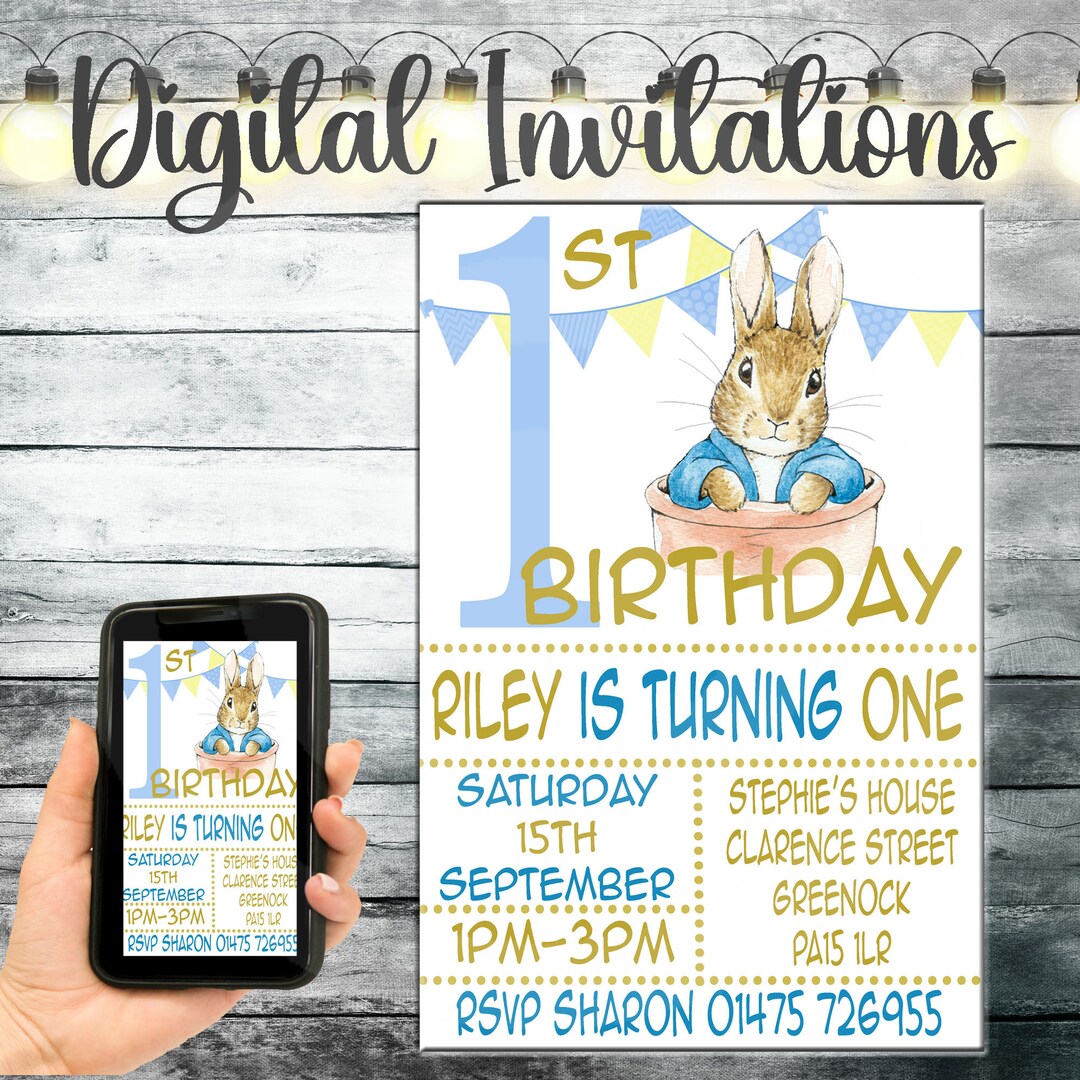 DIGITAL Personalised Kids Children Birthday Invite - Etsy