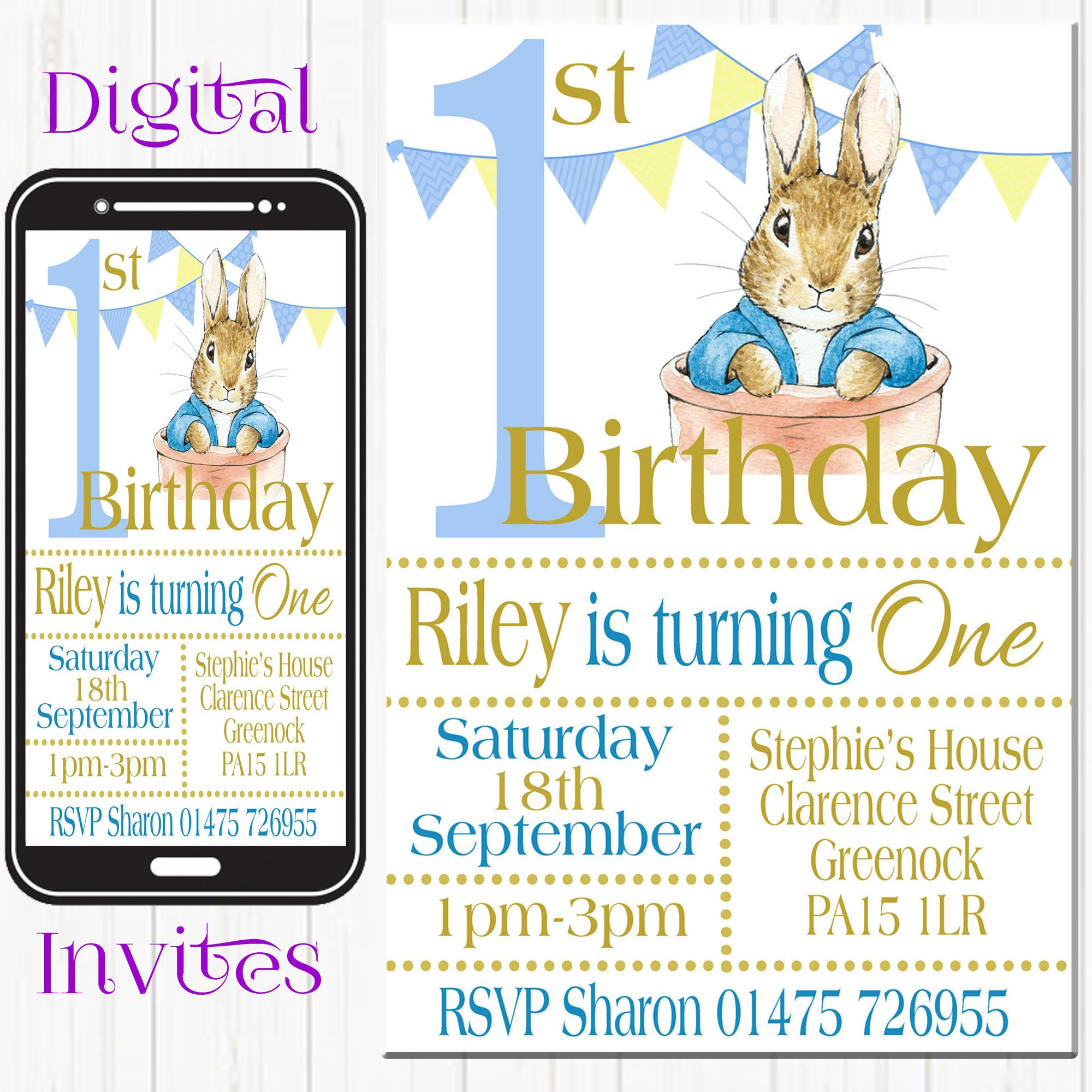 DIGITAL Personalised Kids Children Birthday Invite | Etsy